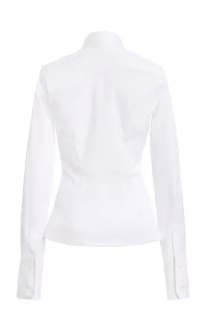 Brandon Maxwell The Ceci Split-hem Satin-cotton Button-down Shirt