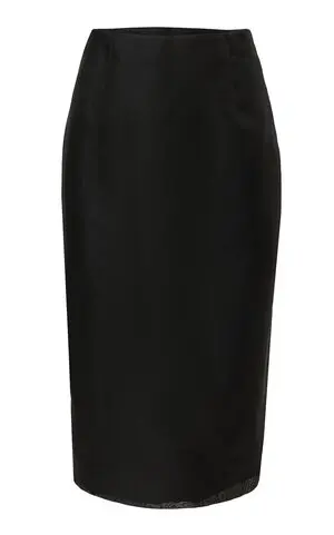 Carolina Herrera Crepe Silk Organza Knee-length Skirt - Black