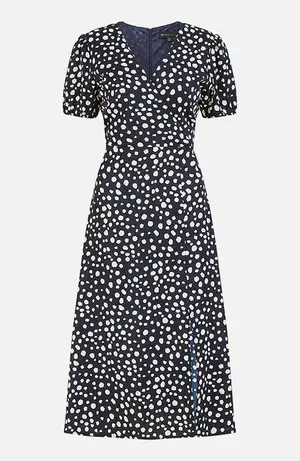 YUMI Spot Print Midi Tea Dress