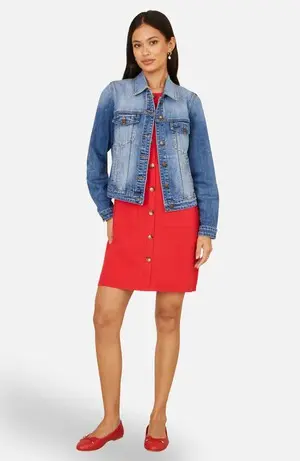 YUMI Washed Denim Jacket - Blue