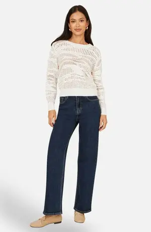 YUMI Wave Pointelle Knitted Jumper