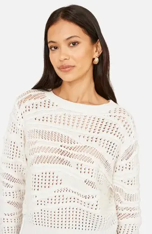 YUMI Wave Pointelle Knitted Jumper