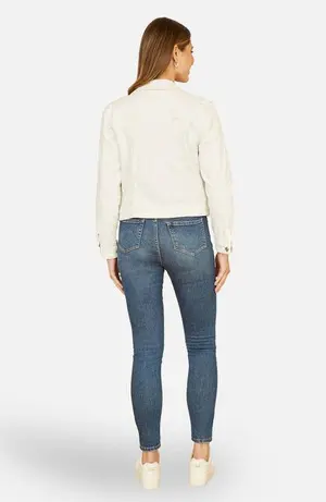 YUMI Stretch Cotton Denim Jacket - White