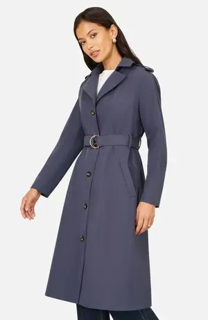 YUMI Belted Long Trench Coat