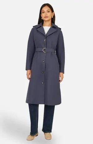 YUMI Belted Long Trench Coat