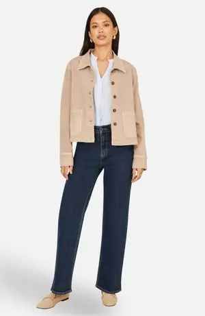 YUMI Canvas Patch Pocket Jacket - Beige