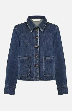YUMI Denim Trucker Jacket With Patch Pockets
