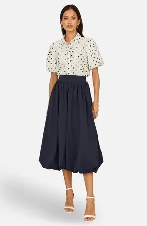YUMI Polka Dot Lace Shirt