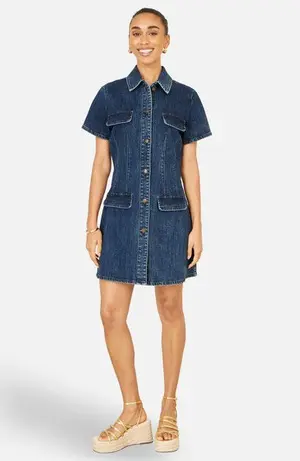 YUMI Denim Shirt Dress