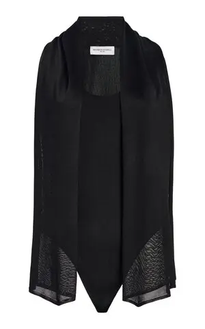 Brandon Maxwell Capri Scarf-detailed Bodysuit - Black
