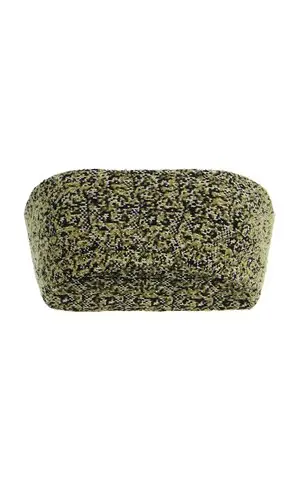 Brandon Maxwell The Demi Bandeau Wool-jacquard Top - Green