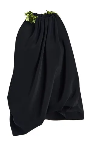Brandon Maxwell The Haze Draped Crepe Top - Black
