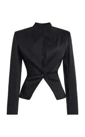 Brandon Maxwell The Alora Shrunken Stretch-mikado Jacket - Black