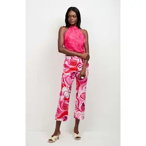 Trina Turk Printed Stretch Cotton Lulu Pant - Darsena