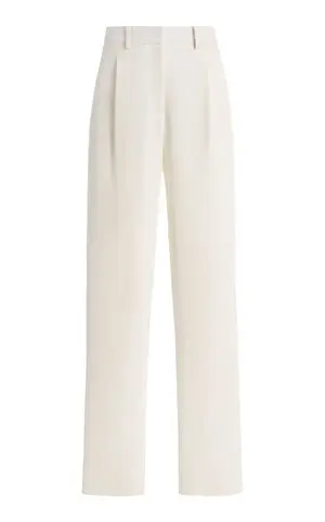 Brandon Maxwell The Irving Mid-rise Crepe Straight-leg Pants - Ivory