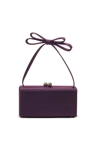 Carolina Herrera Mimi Bow Satin Top Handle - Purple