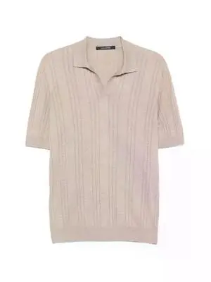 Tagliatore Darnel V-neck Ribbed T-shirt - Neutrals
