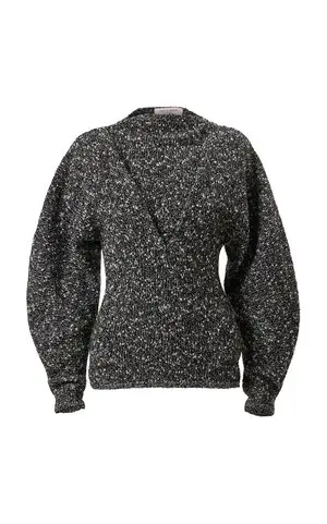 Carolina Herrera Compact Bouclé Sweater - Black/white