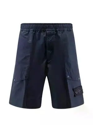 Stone Island Logo Patch Shorts - Blue