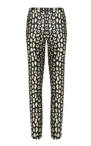Carolina Herrera Leopard Spot Jacquard Cigarette Pant - Animal