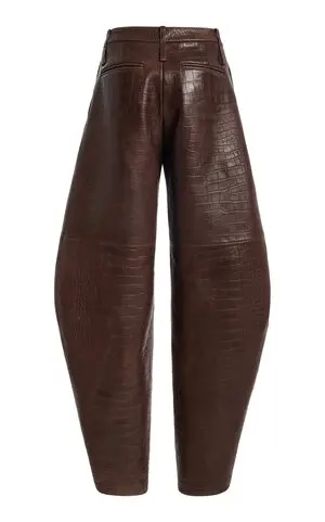 Brandon Maxwell The Dean Croc-embossed Leather Balloon Pants