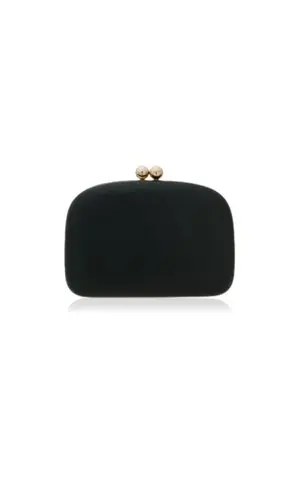 Carolina Herrera Vega Leather Clutch - Black