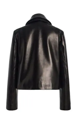 Brandon Maxwell The Remi Collared Nappa Leather Jacket