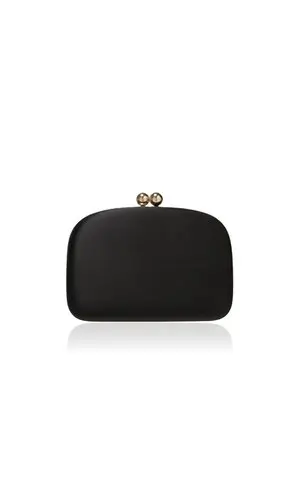 Carolina Herrera Vega Satin Clutch - Black