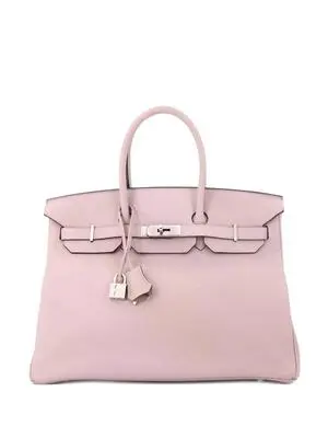 Hermès Birkin Handbag Purple Clemence With Palladium Hardware 35 Tote Bag - Pink