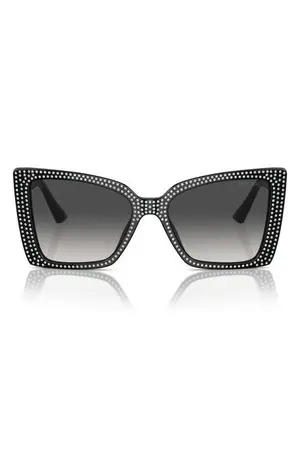 JIMMY CHOO 54mm Gradient Butterfly Sunglasses - Black/gradient Grey