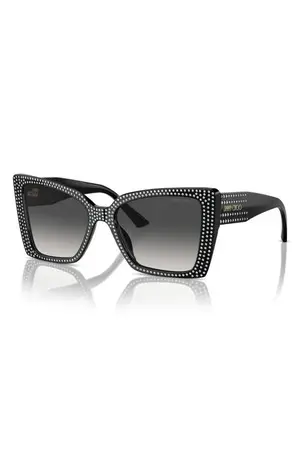 JIMMY CHOO 54mm Butterfly Sunglasses - Black/gradient Grey