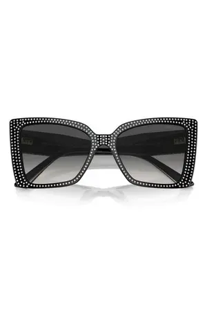 JIMMY CHOO 54mm Butterfly Sunglasses - Black/gradient Grey