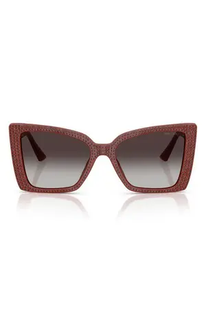 JIMMY CHOO 54mm Butterfly Sunglasses - Red/gradient Grey