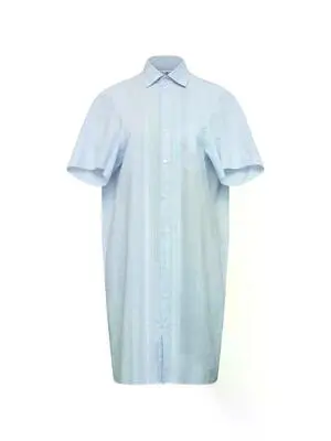 MAISON MARGIELA Short-sleeve Striped Shirt Mini Dress - Blue