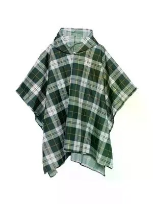 Barbour Tartan-pattern Hooded Poncho - Green