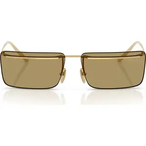 Prada 60mm Rectangular Sunglasses - Gold/green Olive