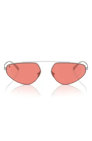 SCUDERIA FERRARI 58mm Irregular Sunglasses - Silver/red
