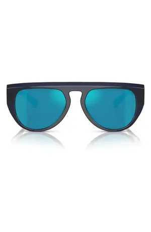 SCUDERIA FERRARI 56mm Pilot Sunglasses - Blue/blue Mirror