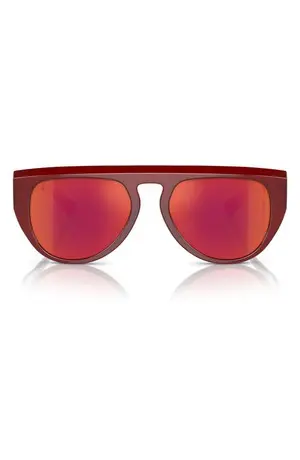 SCUDERIA FERRARI 56mm Pilot Sunglasses - Red/red