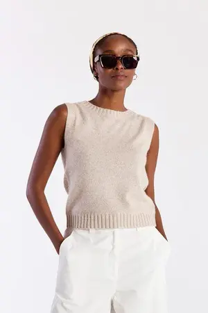 BRODIE CASHMERE 100% Cashmere Crew Neck Tank