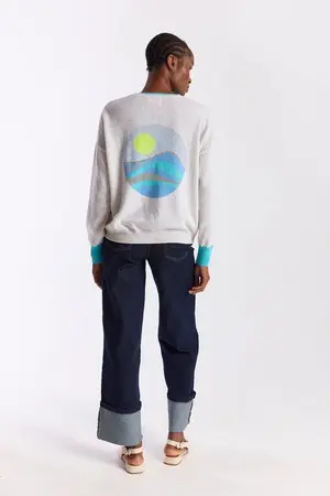 BRODIE CASHMERE Coastal Cashmere Crewneck Sweater