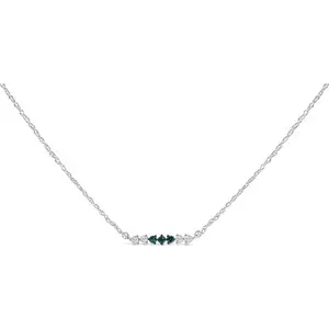 HAUS OF BRILLIANCE Sterling Diamond Bar Necklace - Silver