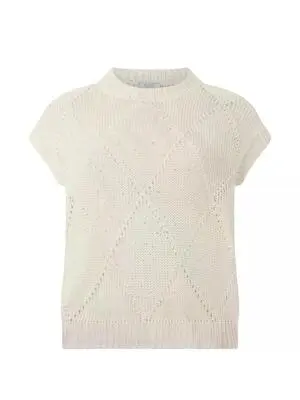 Peserico Diamond-patterned Short-sleeved Sweater