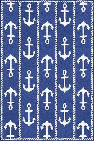 MAD MATS Anchor Blue & White Rug - 6'x9'