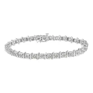 HAUS OF BRILLIANCE 1.0 Ctw Diamond S-curve Link Tennis Bracelet - Silver