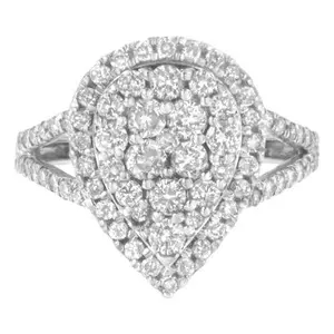 HAUS OF BRILLIANCE 1 1/2 Cttw Diamond Cluster Ring - Silver