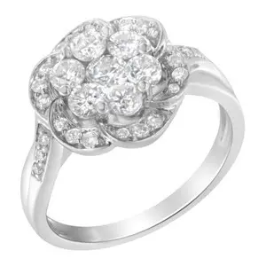 HAUS OF BRILLIANCE 14k Floral Cluster 1.00 Cttw Diamond Ring