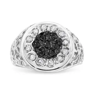 HAUS OF BRILLIANCE 1/4 Cttw White And Black Diamond Ring - Silver