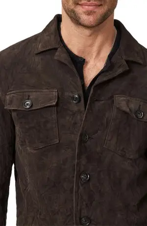 John Varvatos Jesse Suede Shirt Jacket