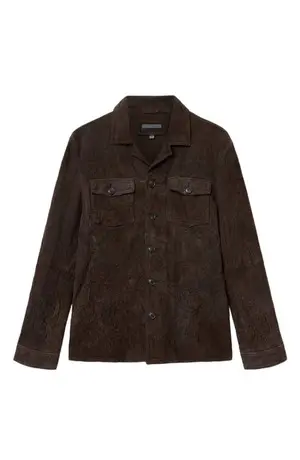John Varvatos Jesse Suede Shirt Jacket